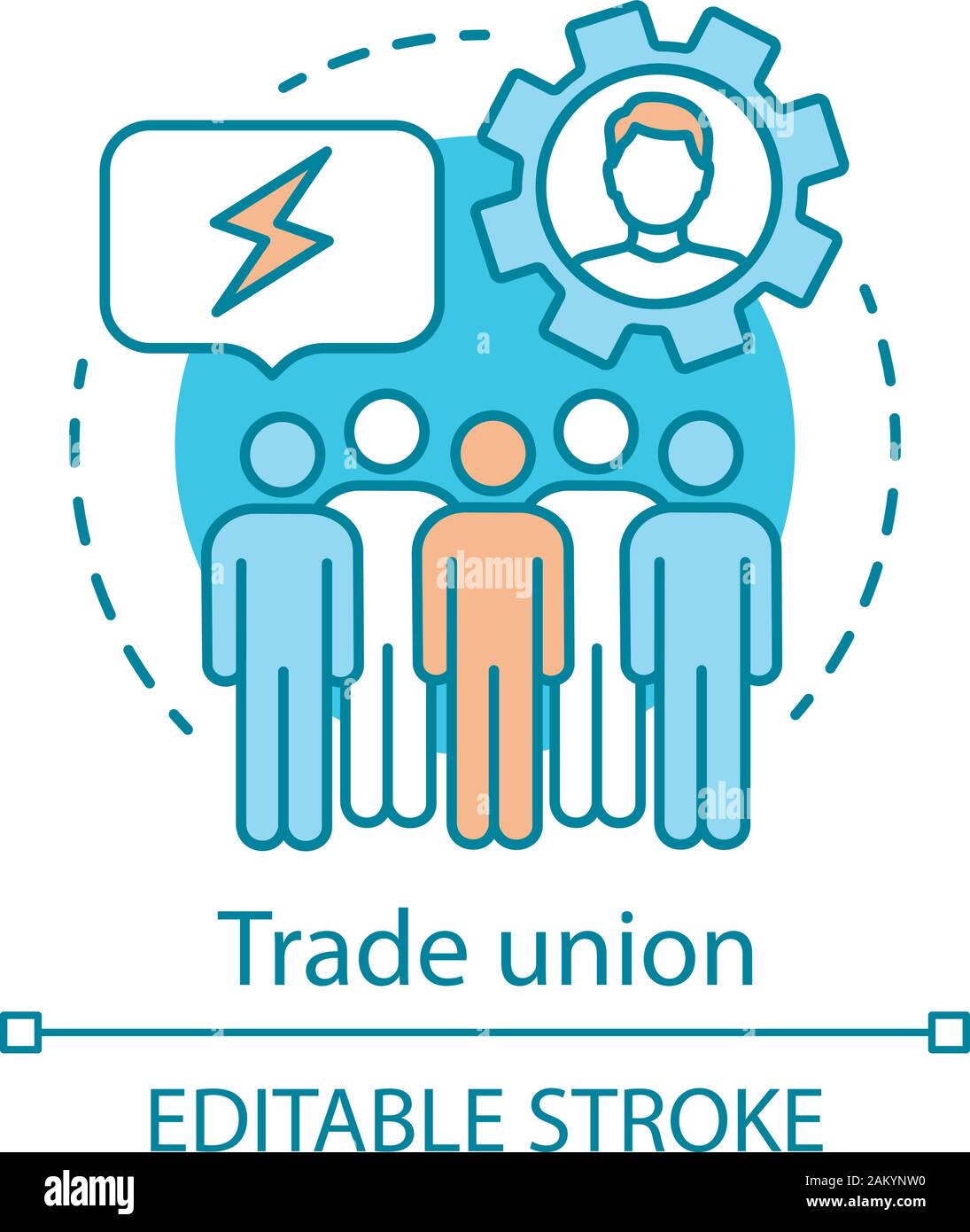 Trade union concept icon. Collective bargaining idea thin line ...