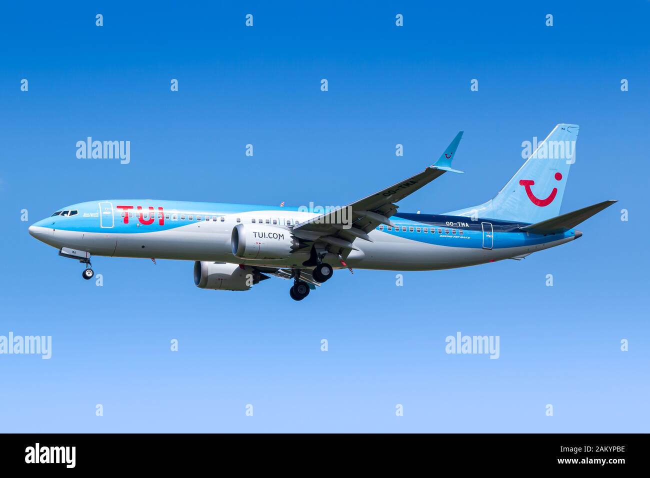 Paris, France - August 17, 2018: Tui Boeing 737 Max airplane at Paris ...