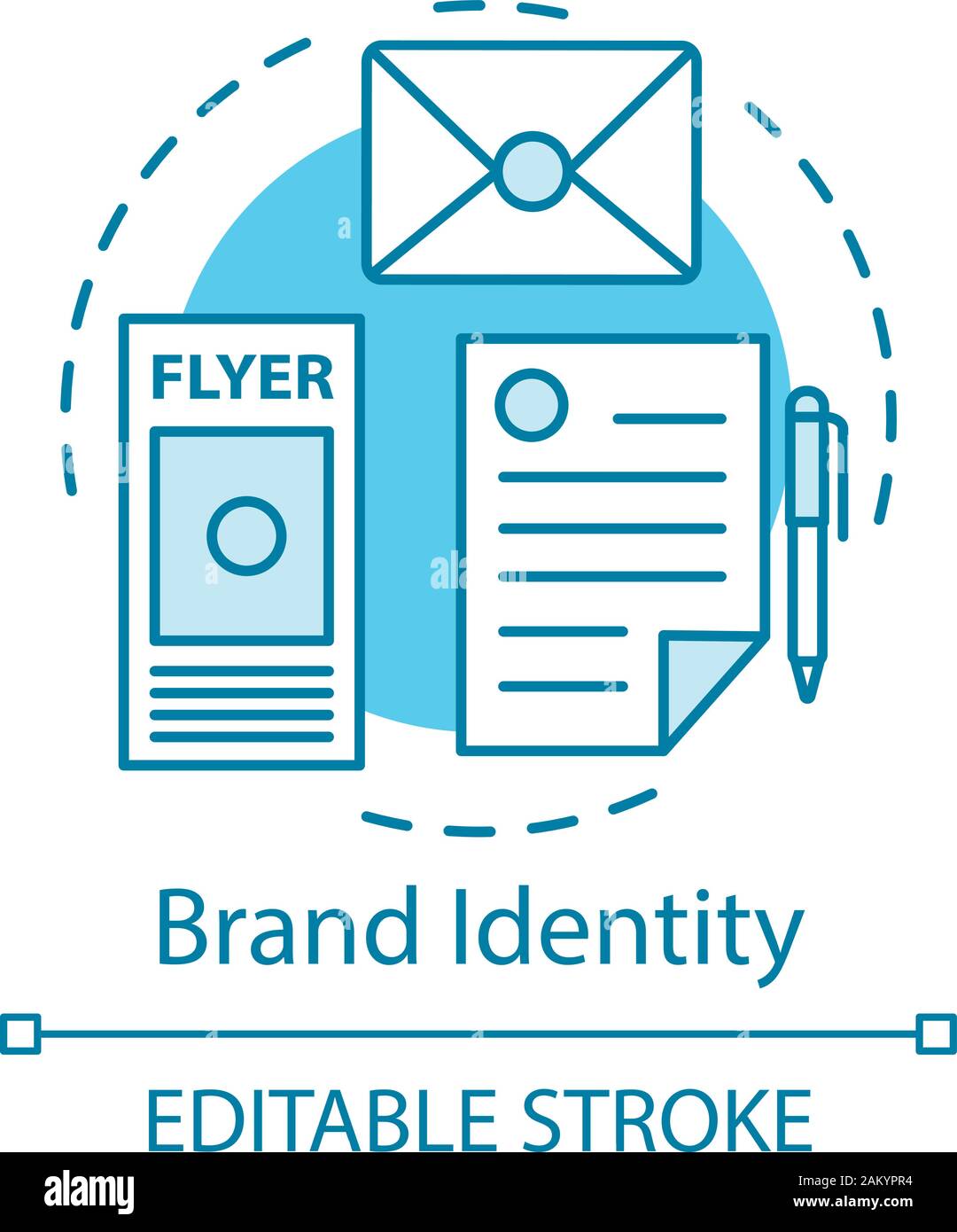 Brand identity concept icon. Brand management idea thin line ...