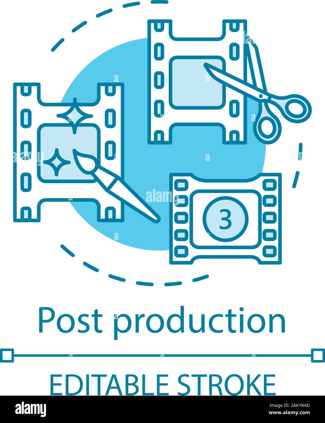 Post production concept icon. Video editing idea thin line illustration ...