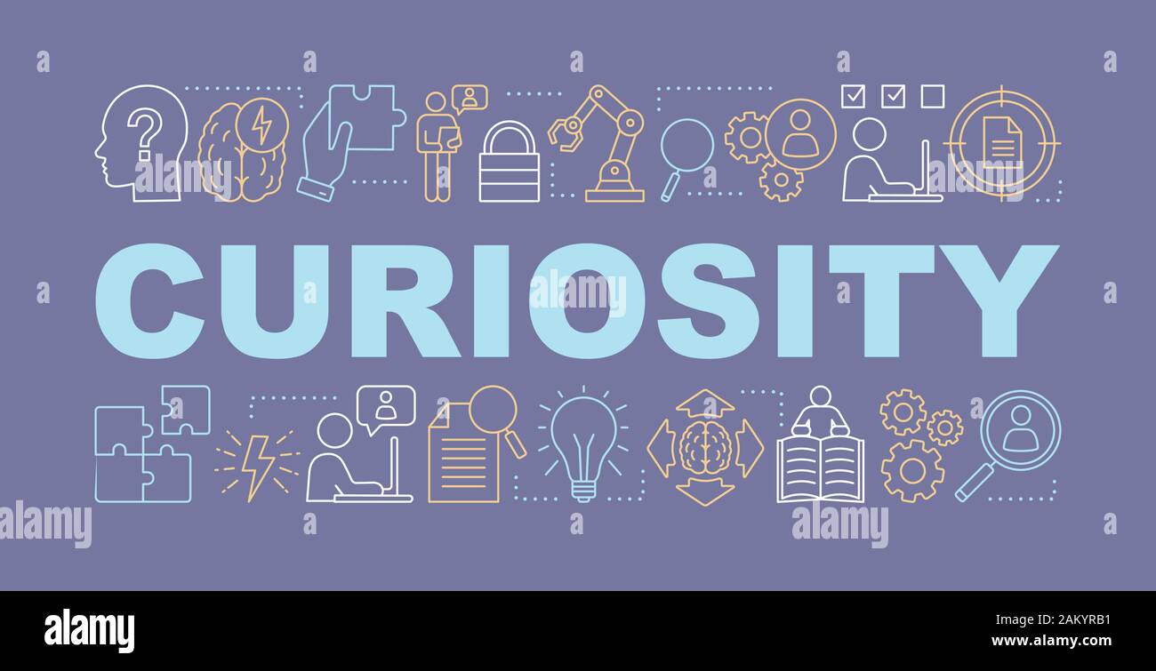 Curiosity word concepts banner. Broden mind. Presentation, website ...