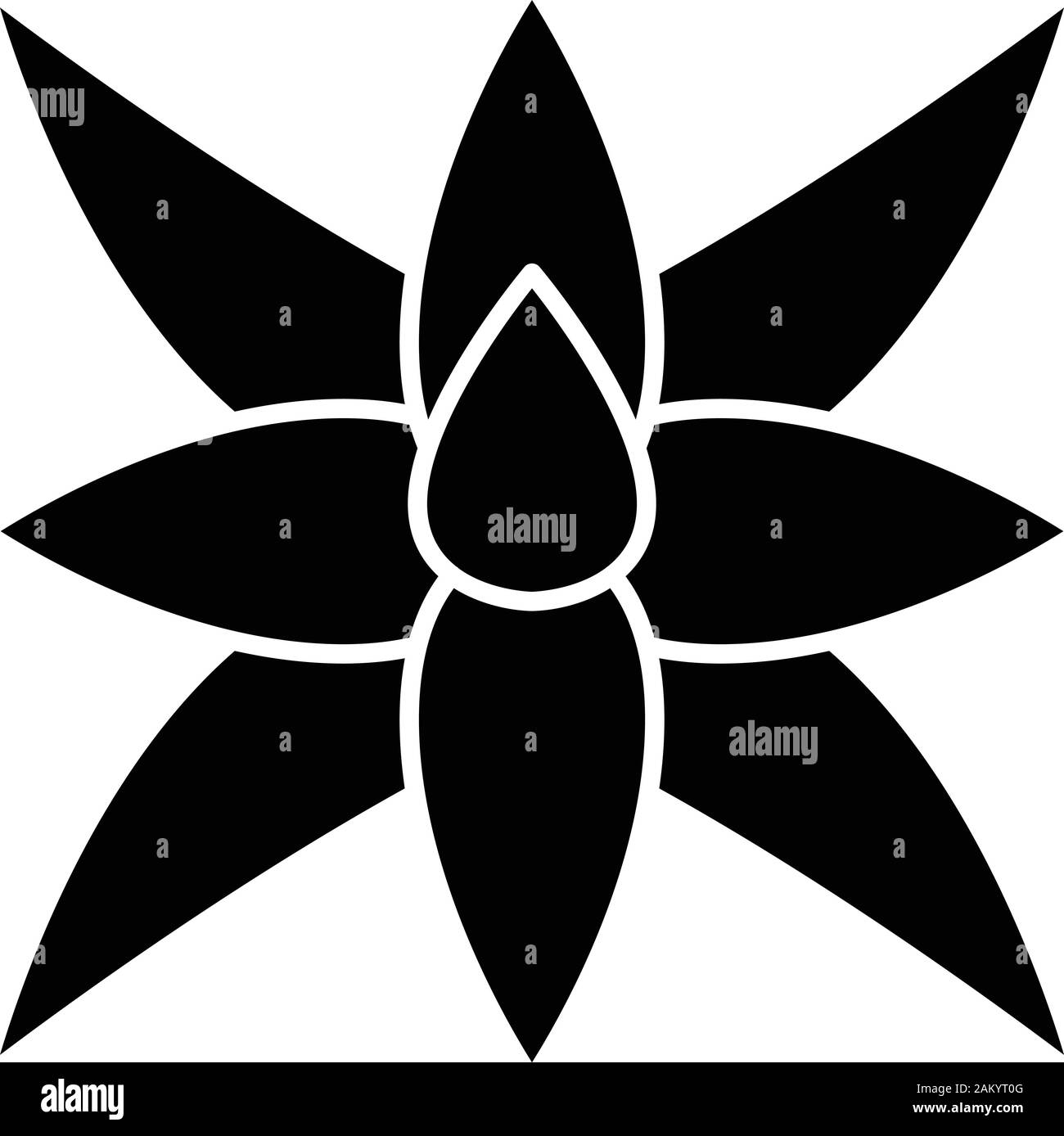 Fox tail agave glyph icon. South America desert plant. Agave attenuata ...