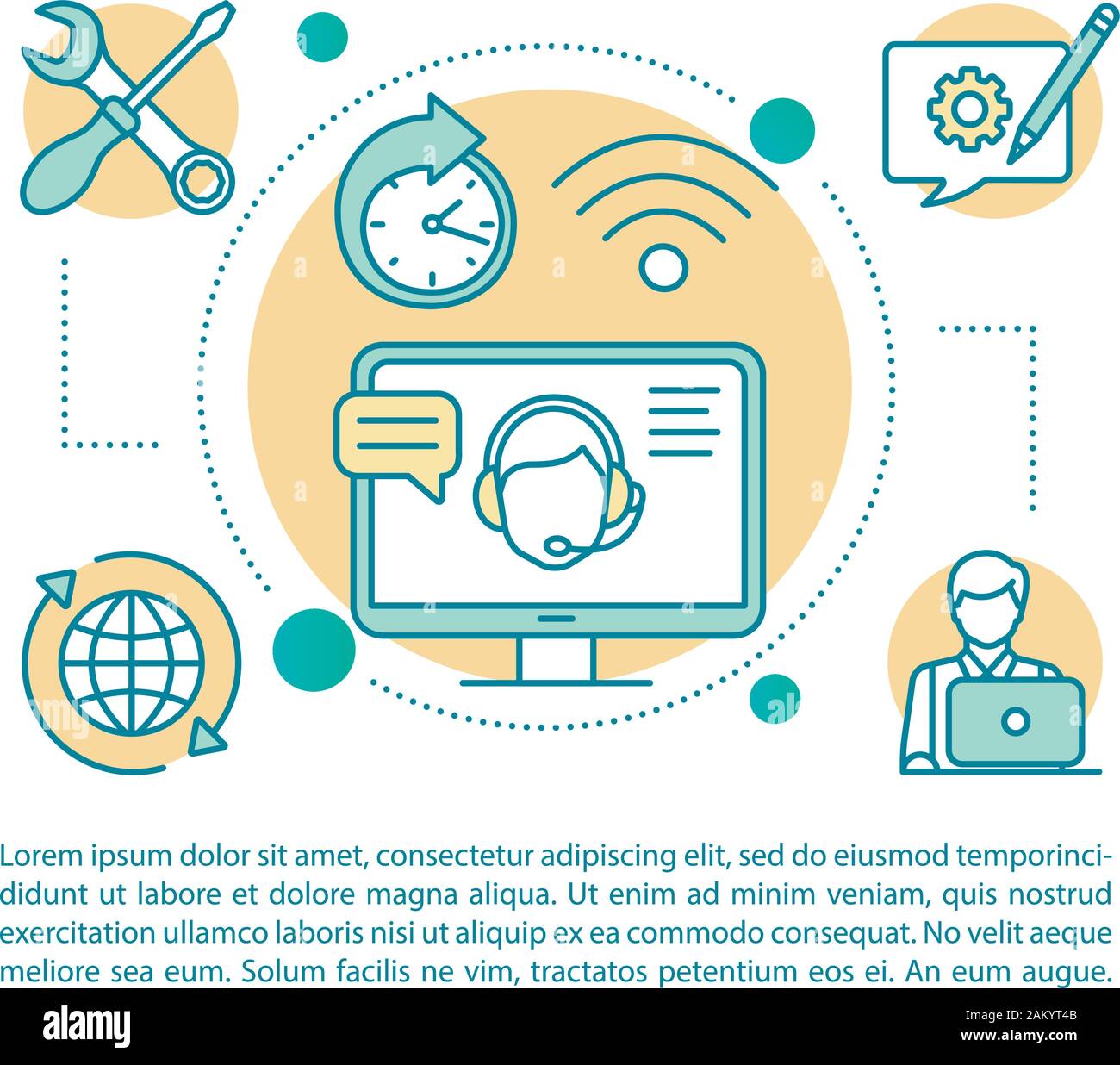 Tech support article page vector template. Online help and advice ...