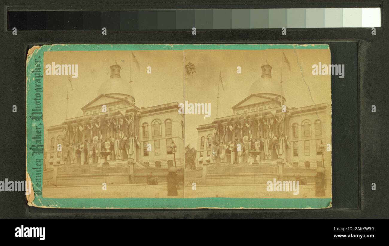 State House decorated with flags Flags each have 37 stars with makes ...