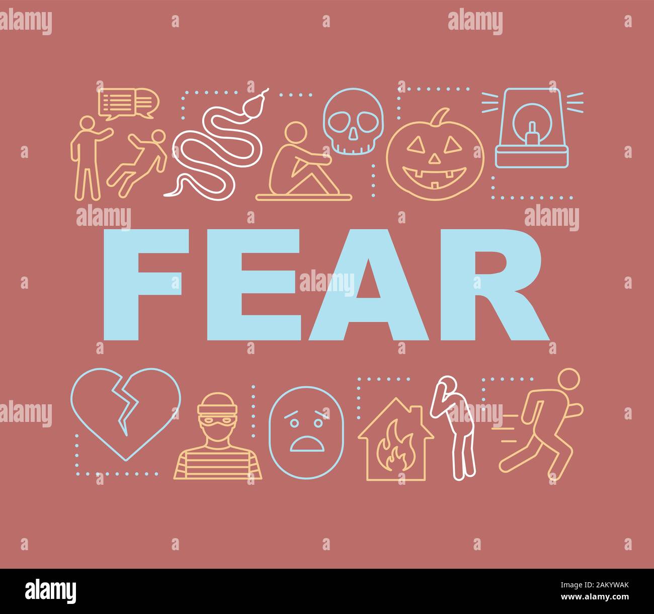 Fear word concepts banner. Pain, harm, threat of danger. Presentation ...