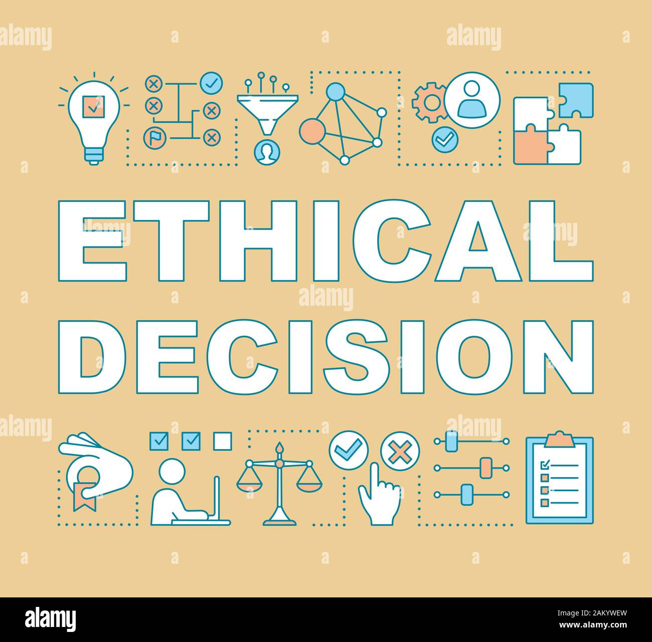 Ethical decision word concepts banner. Moral choice, solution. Ethical ...