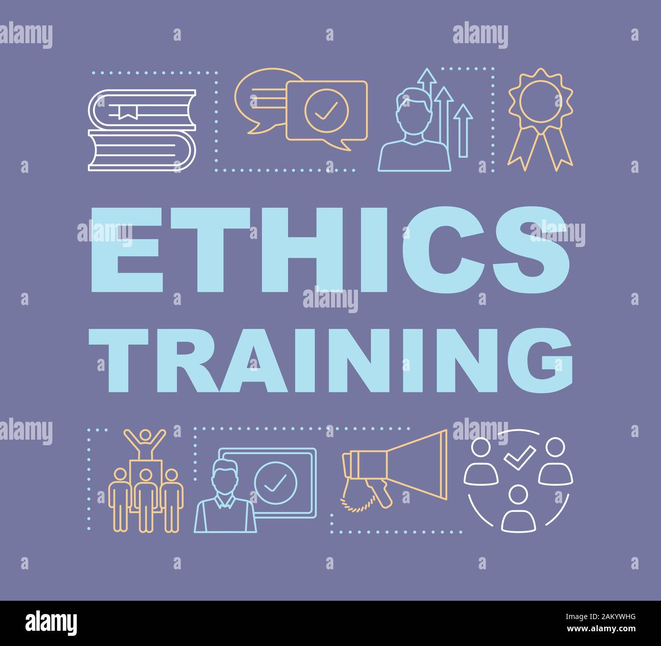 Ethics training word concepts banner. Business courses, education ...