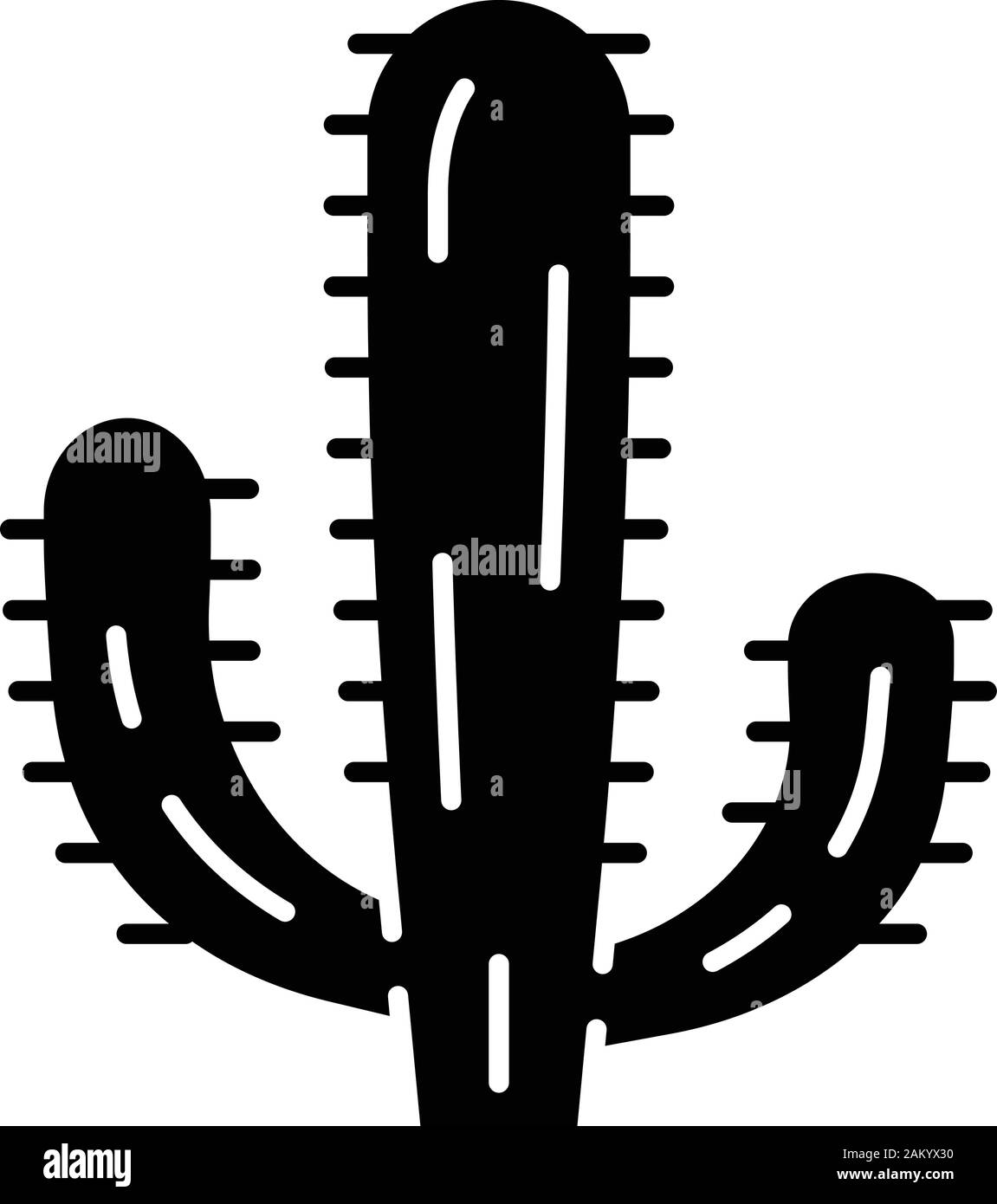 Mexican giant cactus glyph icon. Cardon. Elephant cactus. Mexican flora ...