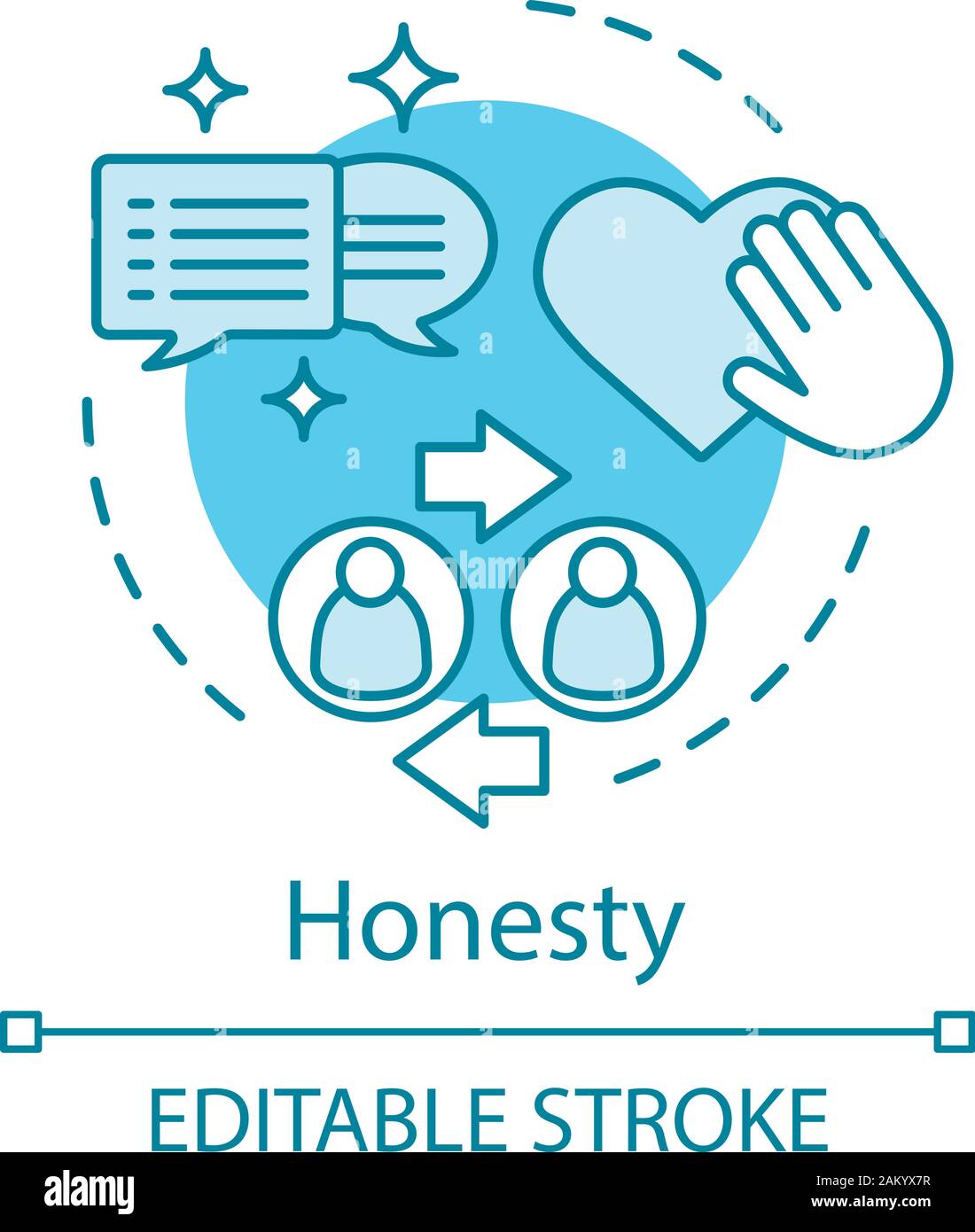 Honesty concept icon. Fairness idea thin line illustration. Corporate ...