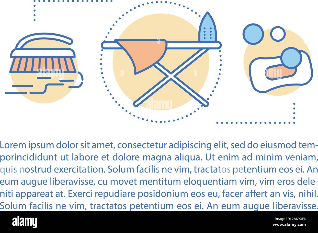 Housekeeping article page vector template. Washing and ironing ...