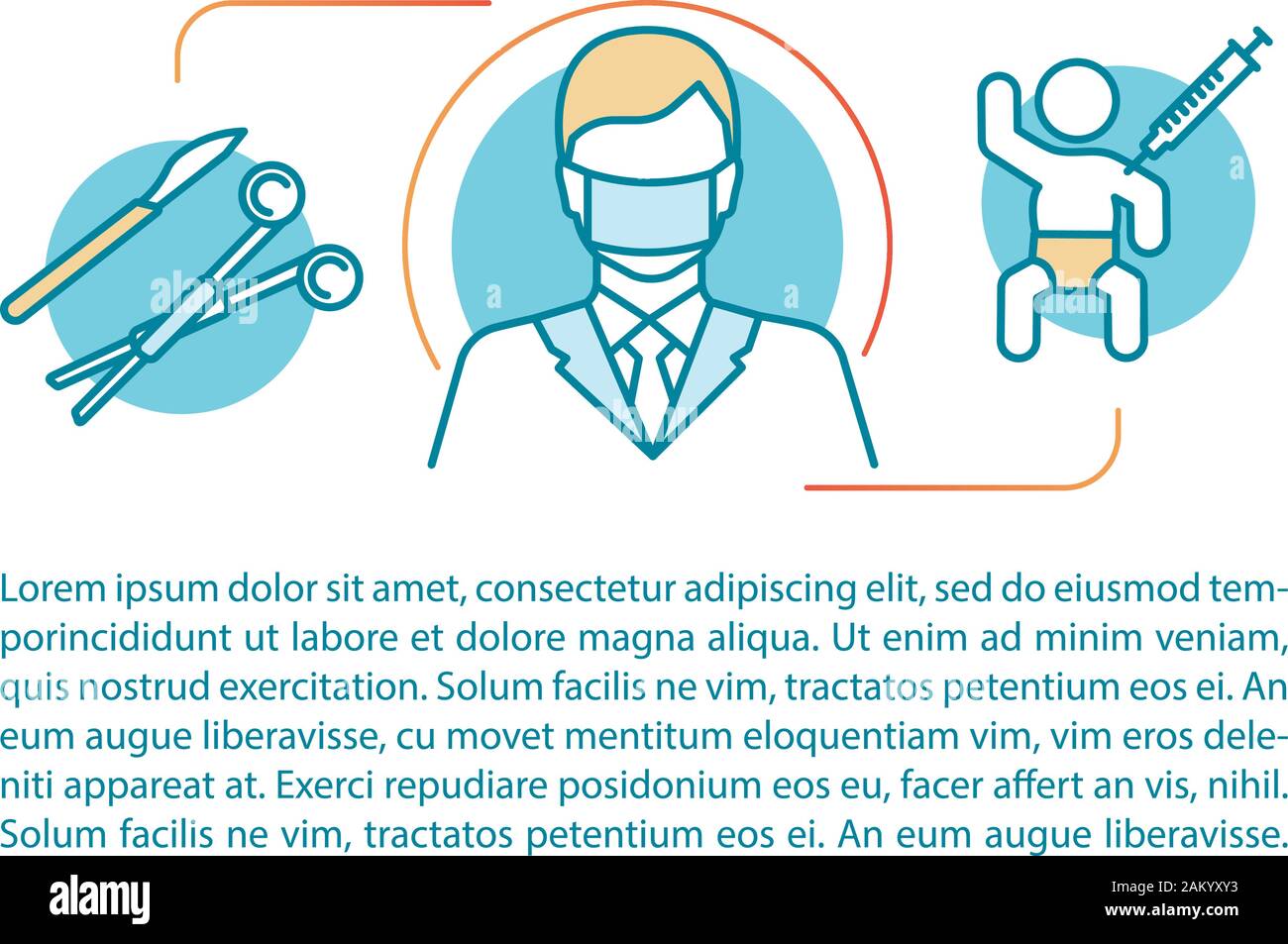 Pediatric surgery article page vector template. Surgical instrument ...