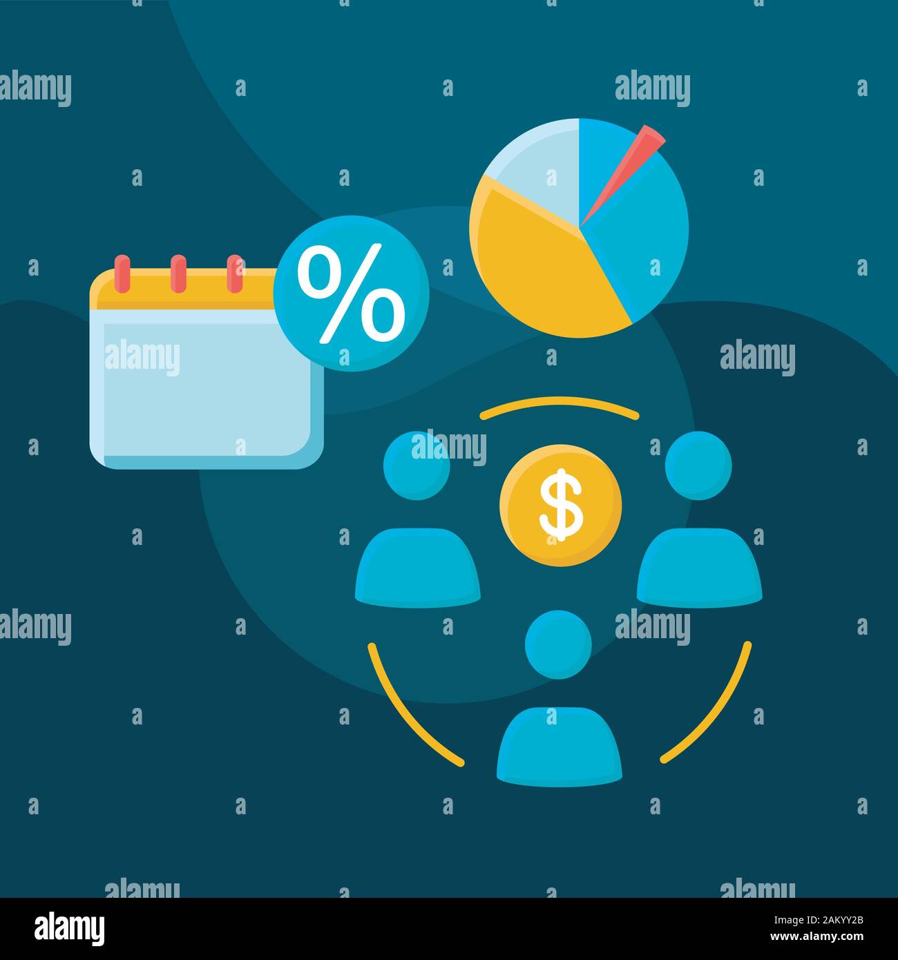 Dividend flat concept vector icon. Deposit idea cartoon color ...