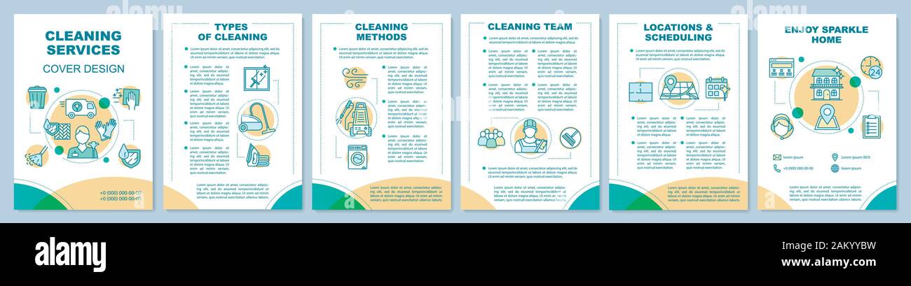 Cleaning services brochure template layout. Dry, steam cleanup methods ...