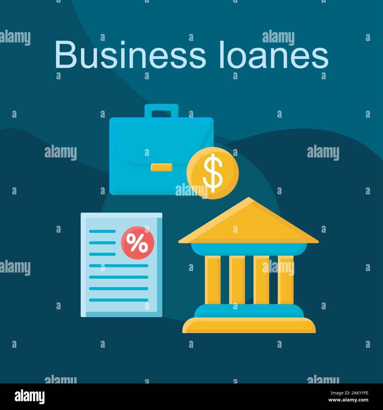 Business loans flat concept vector icon. Bank credit idea cartoon color ...