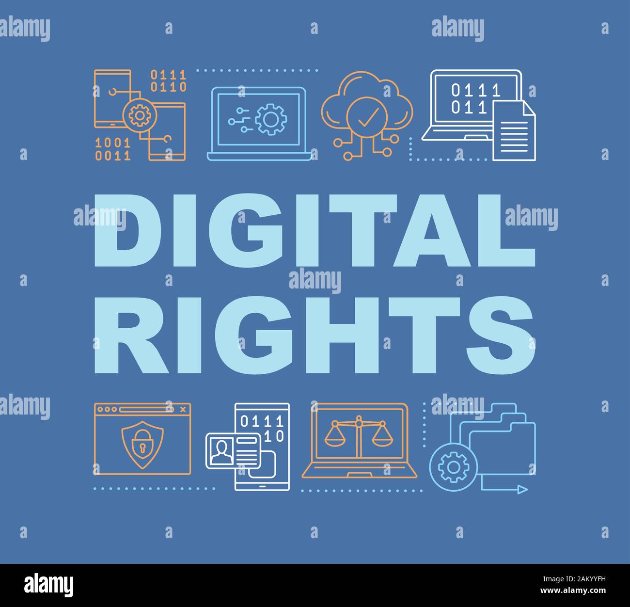 Digital rights word concepts banner. Cyber security. Internet privacy ...