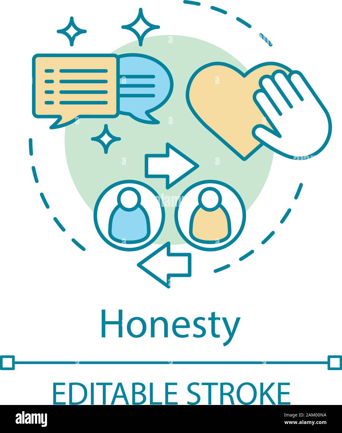 Honesty concept icon. Fairness idea thin line illustration. Corporate ...