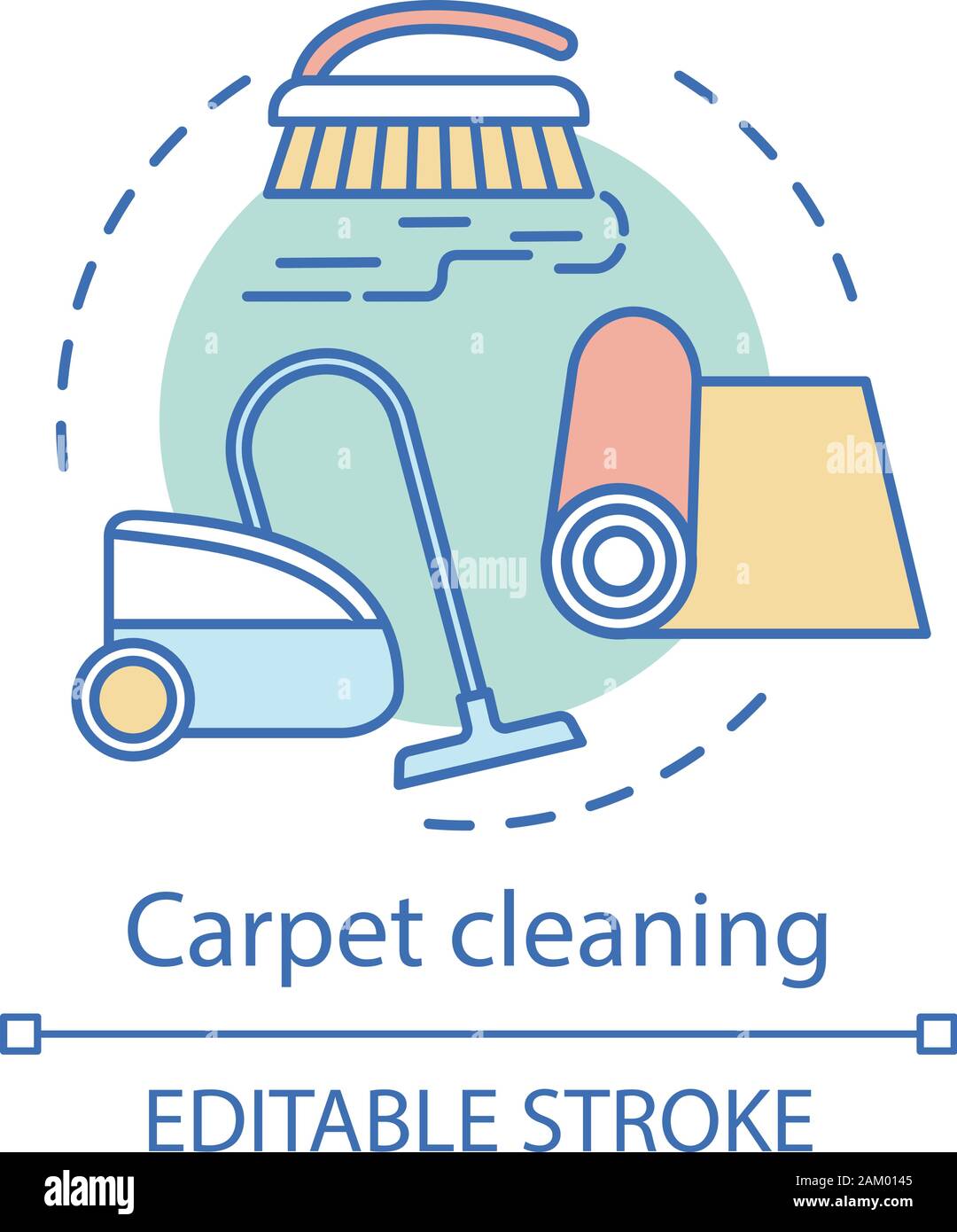 Carpet cleaning concept icon. Additional cleanup service idea thin line ...