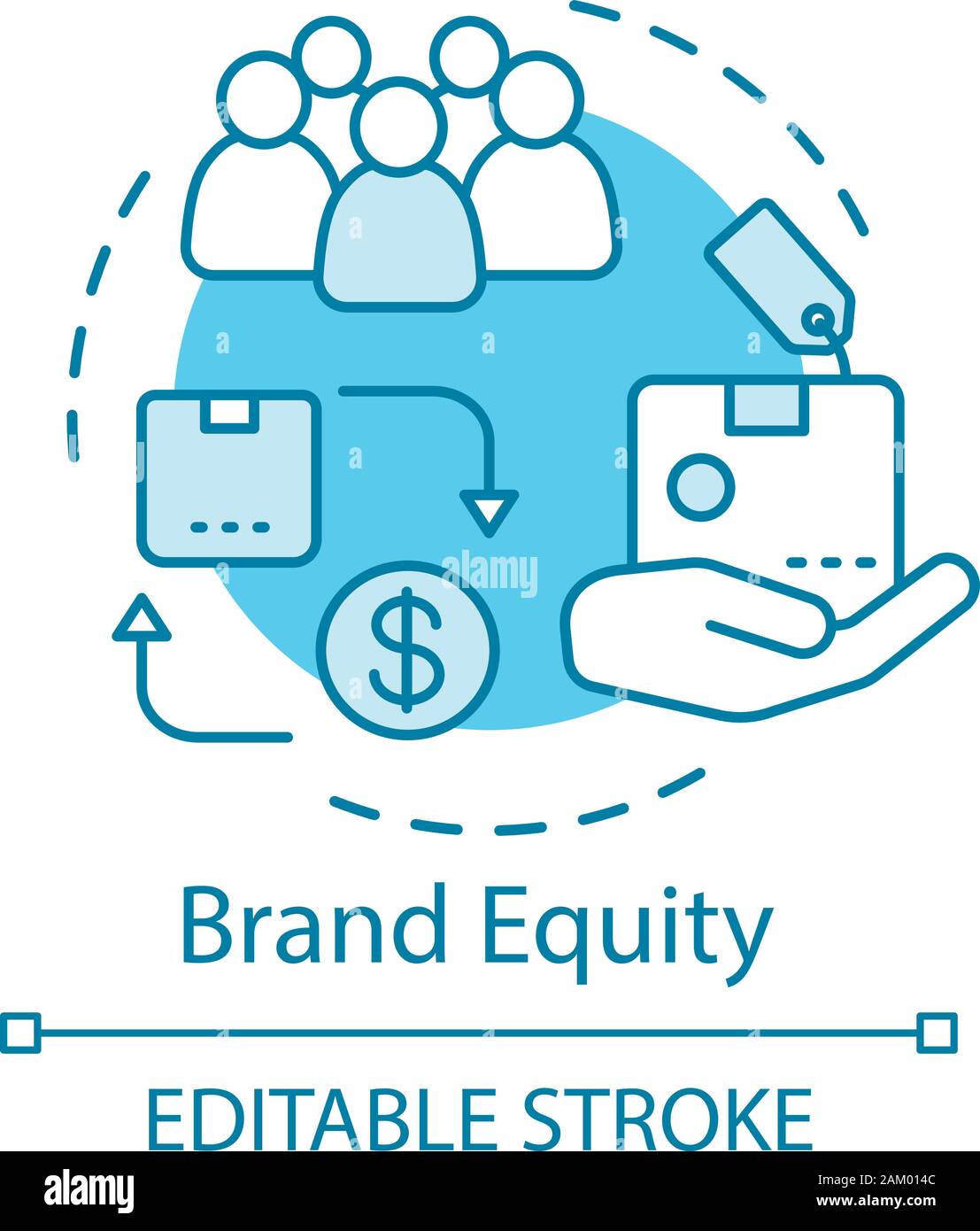 Brand equity concept icon. Brand management idea thin line illustration ...