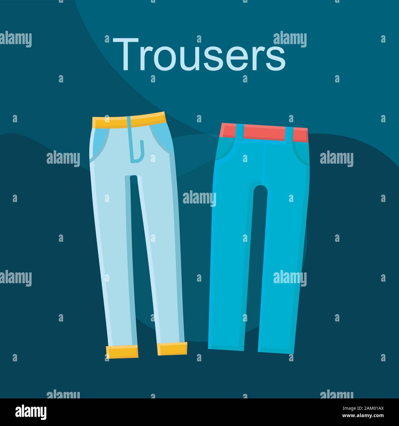 Trousers flat concept vector icon. Mens fashion idea cartoon color ...