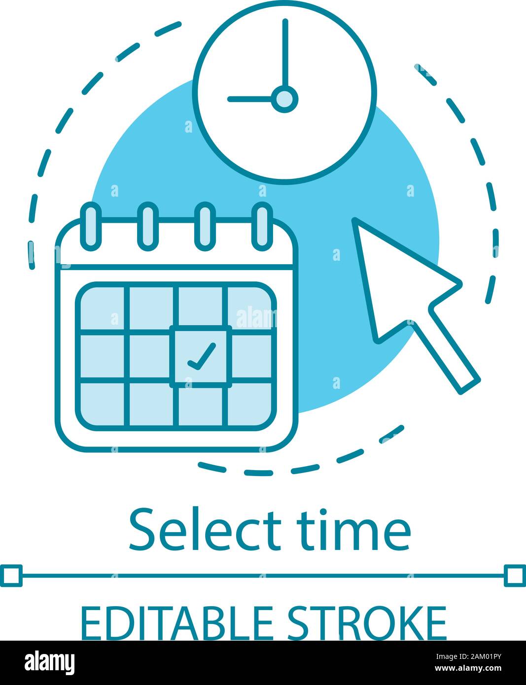 Select time concept icon. Cleaning service booking idea thin line ...