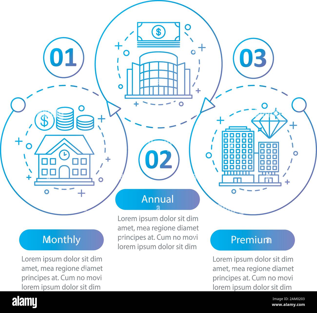 Office rent tariff plans vector infographic template. Monthly, annual ...