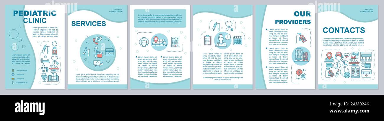 Pediatric clinic brochure template layout. Services, locations ...