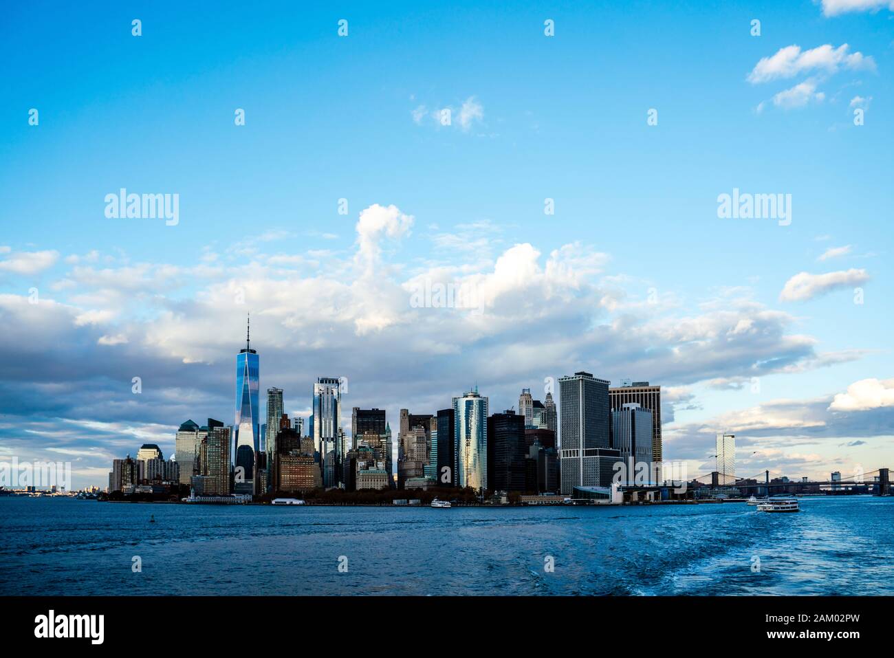 View of the World Trade Center skyline from the ship Stock Photo - Alamy