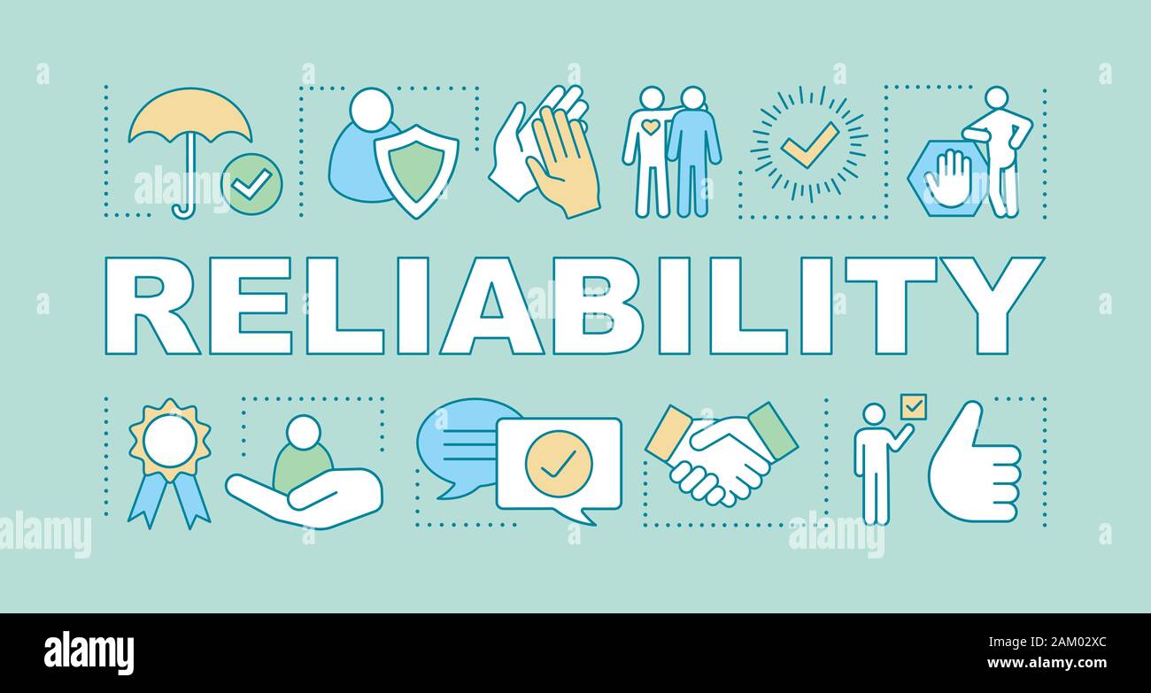 Reliability word concepts banner. Trust, honesty. Fair partnership ...