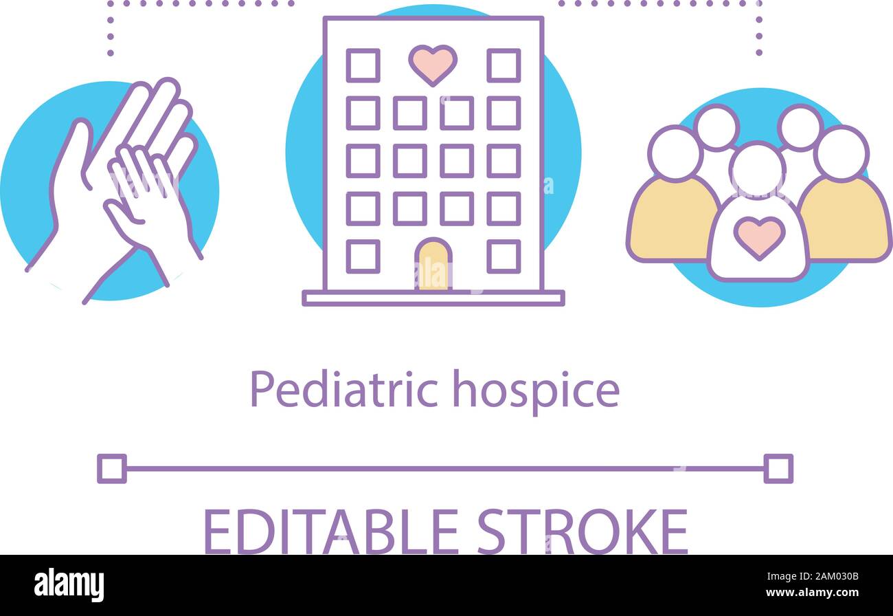 Pediatric hospice concept icon. Children and parents assistance ...