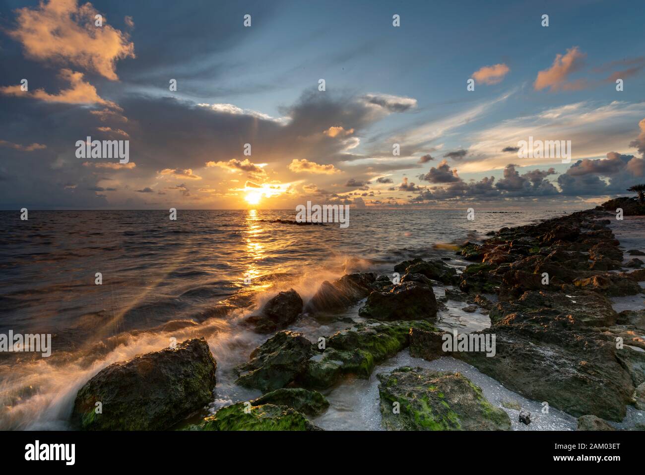 Caspersen Beach at Sunset Stock Photo - Alamy