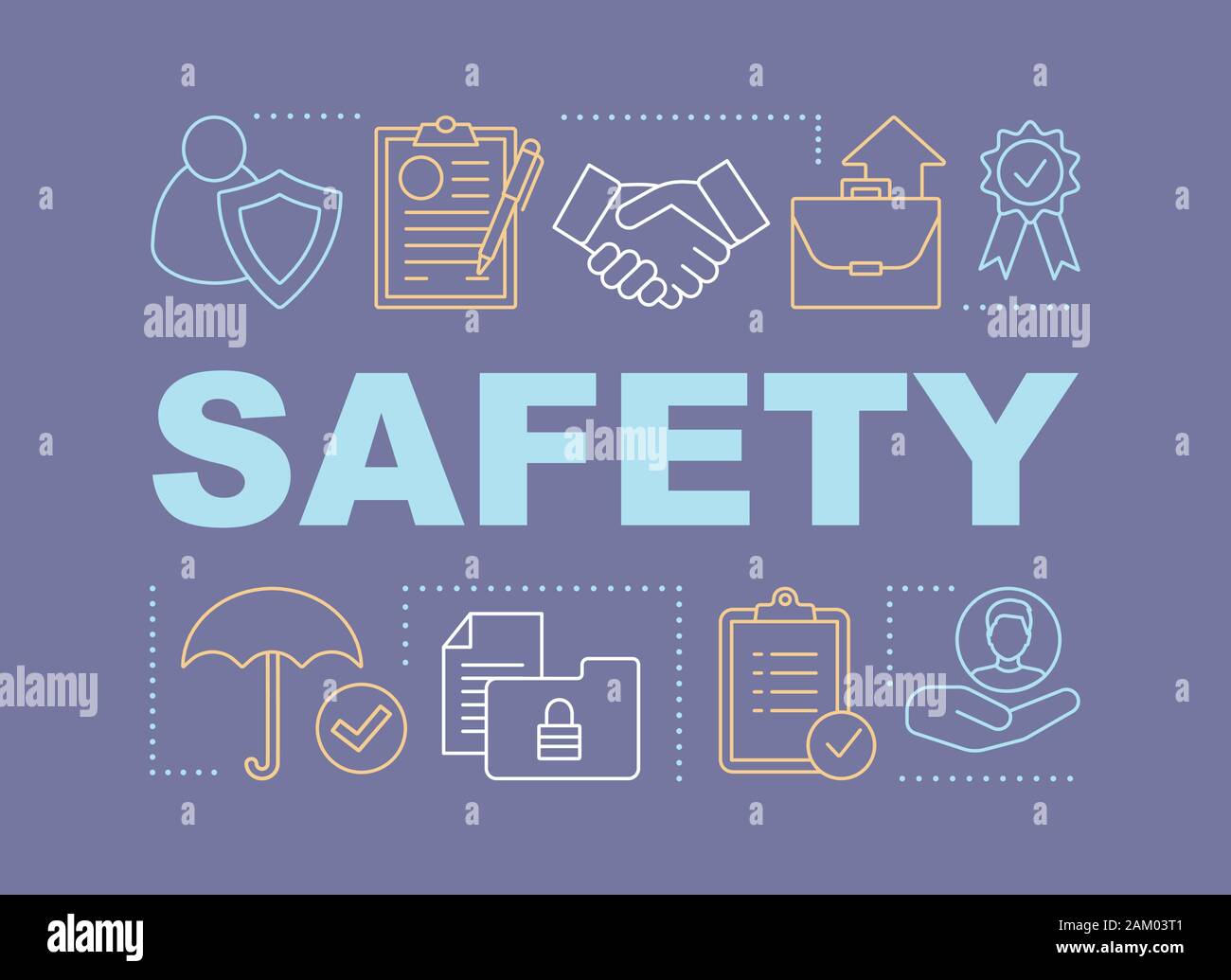 Safety word concepts banner. Job insurance. Employee protection ...