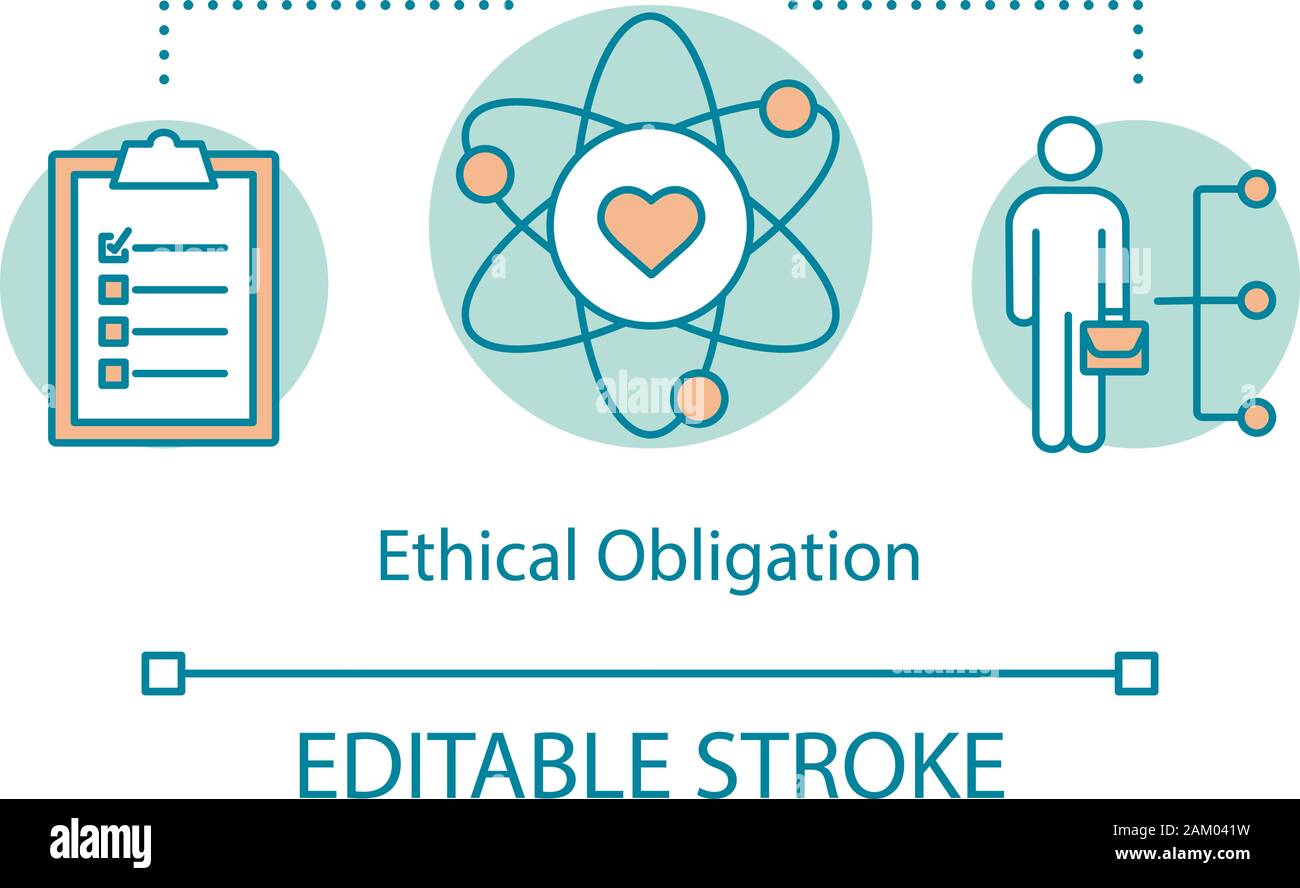 Ethical obligation concept icon. Business ethics idea thin line ...