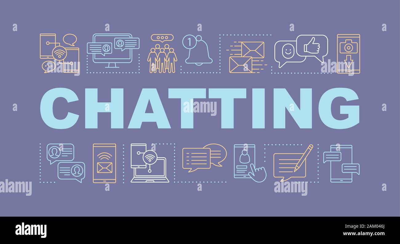Chatting word concepts banner. Social network communication. Online ...