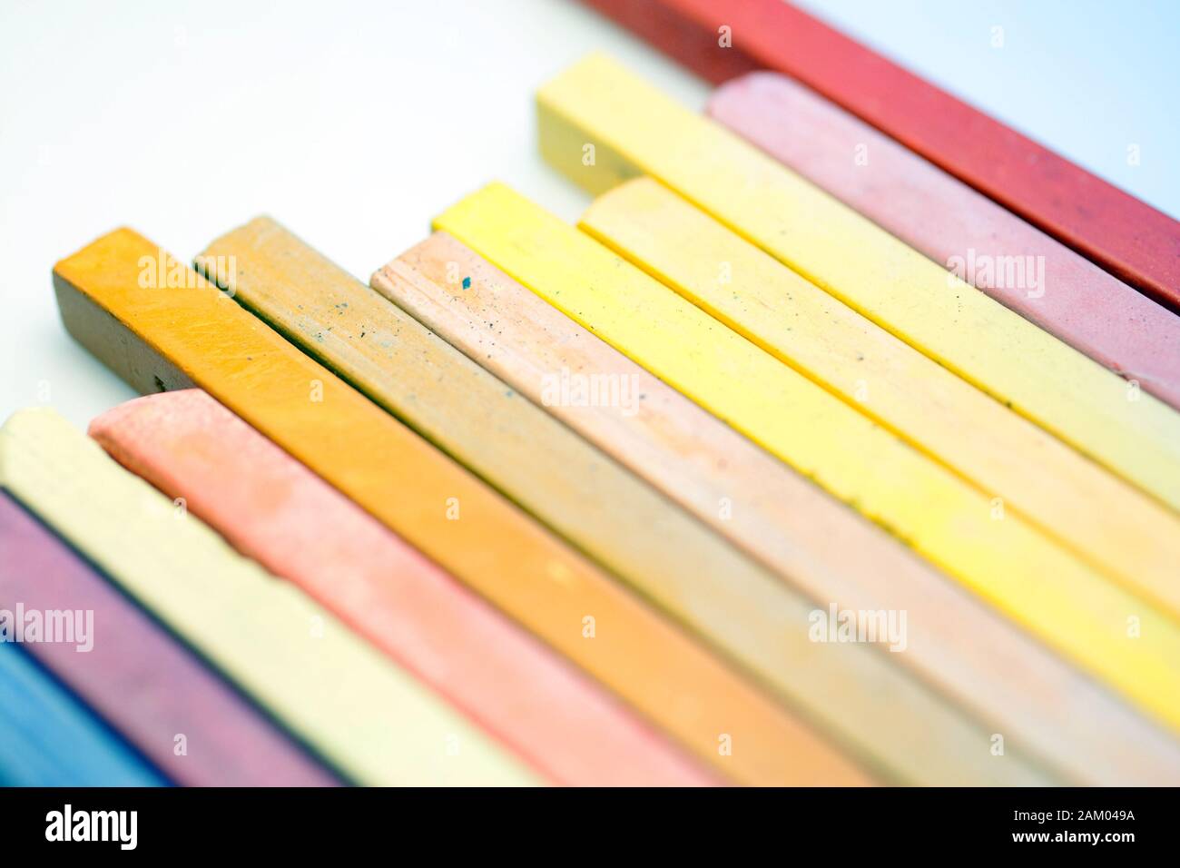Colourful crayons on white background Stock Photo - Alamy