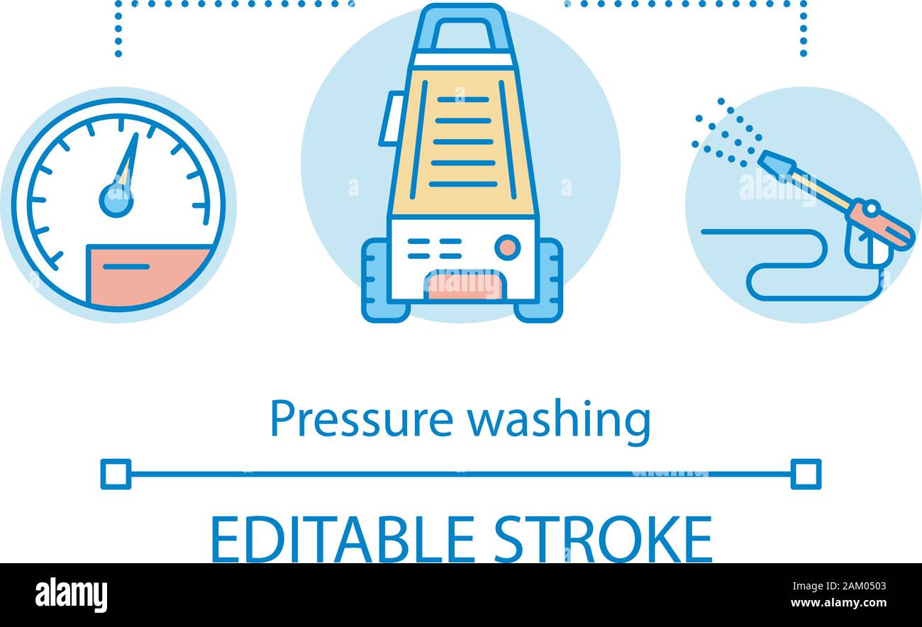 Pressure washing concept icon. Cleaning method idea thin line ...