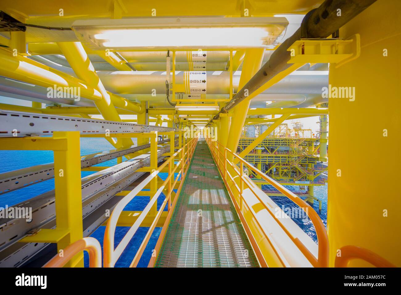 Onboard offshore gas production platform Stock Photo - Alamy