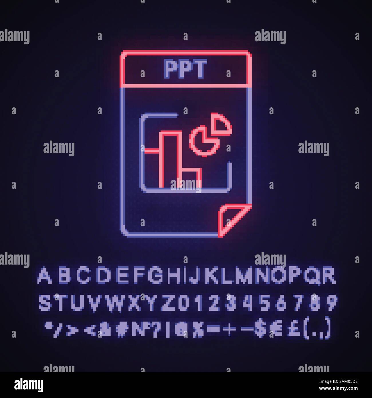 PPT file format neon light icon. Presentation document. Slide show ... PPT file format neon light icon. Presentation document. Slide show ...