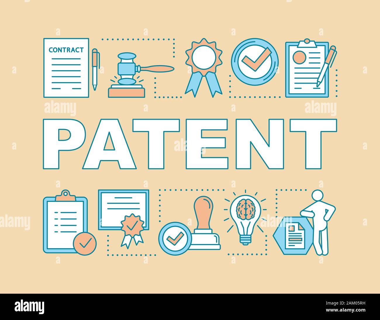 Patent word concepts banner. Copyright. Invention licensing. Authors ...
