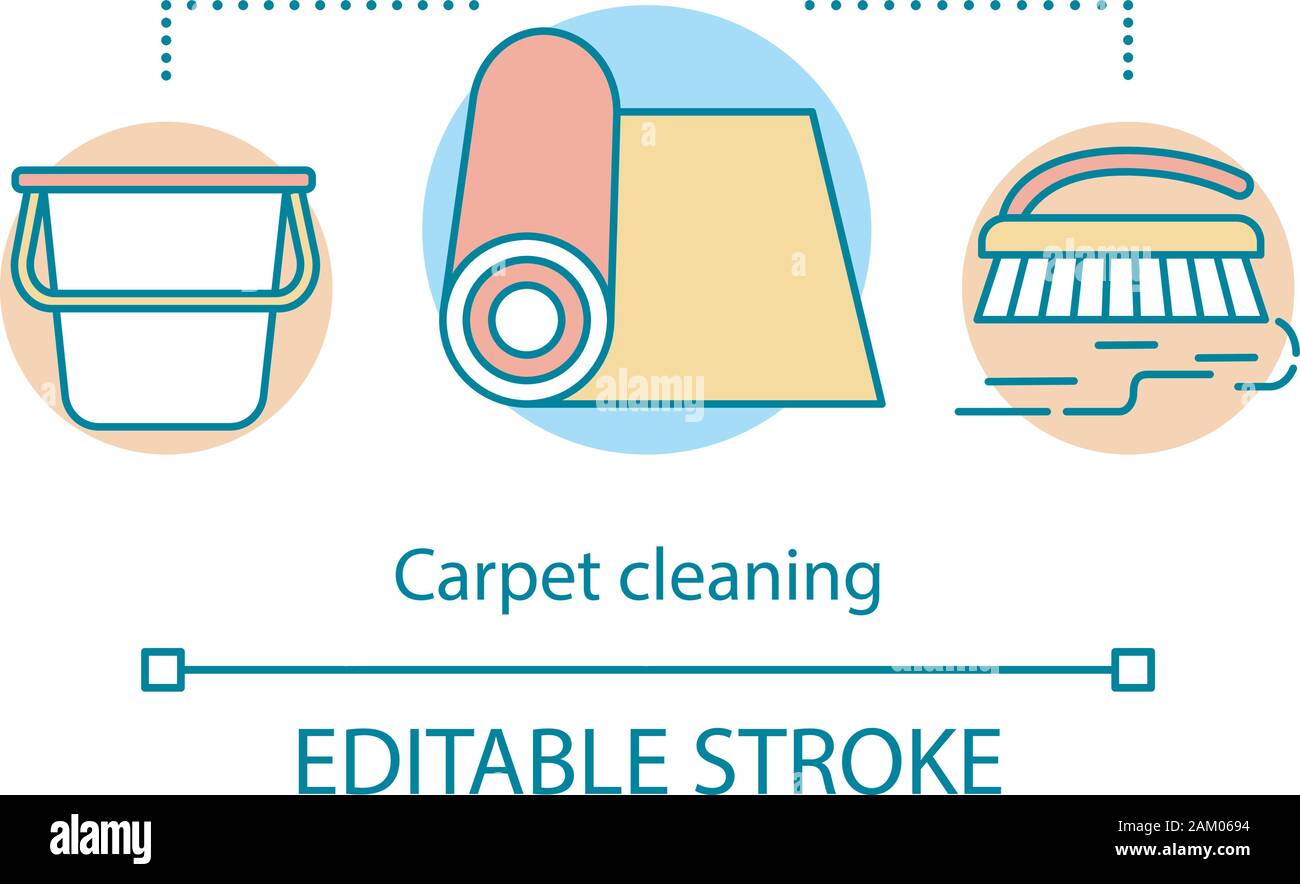 Carpet cleaning concept icon. Additional cleanup service idea thin line ...