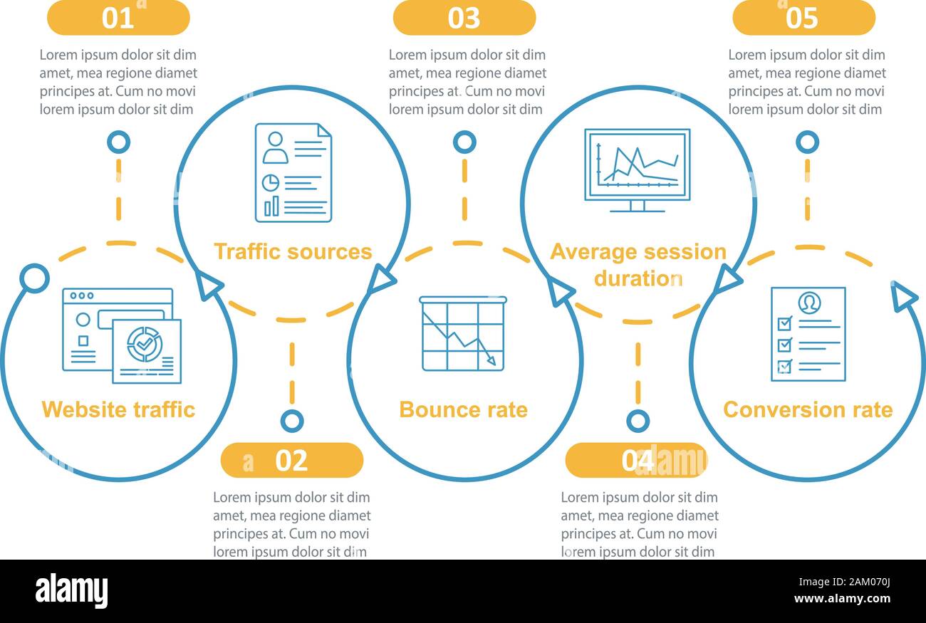 Website traffic vector infographic template. SMM metrics. Business ...