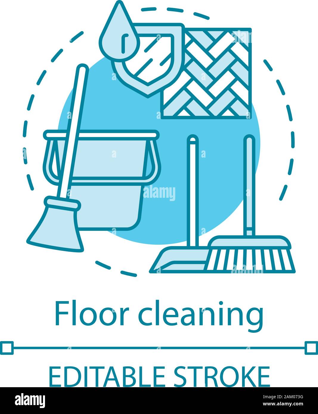 Floor cleaning concept icon. Additional cleanup service idea thin line ...