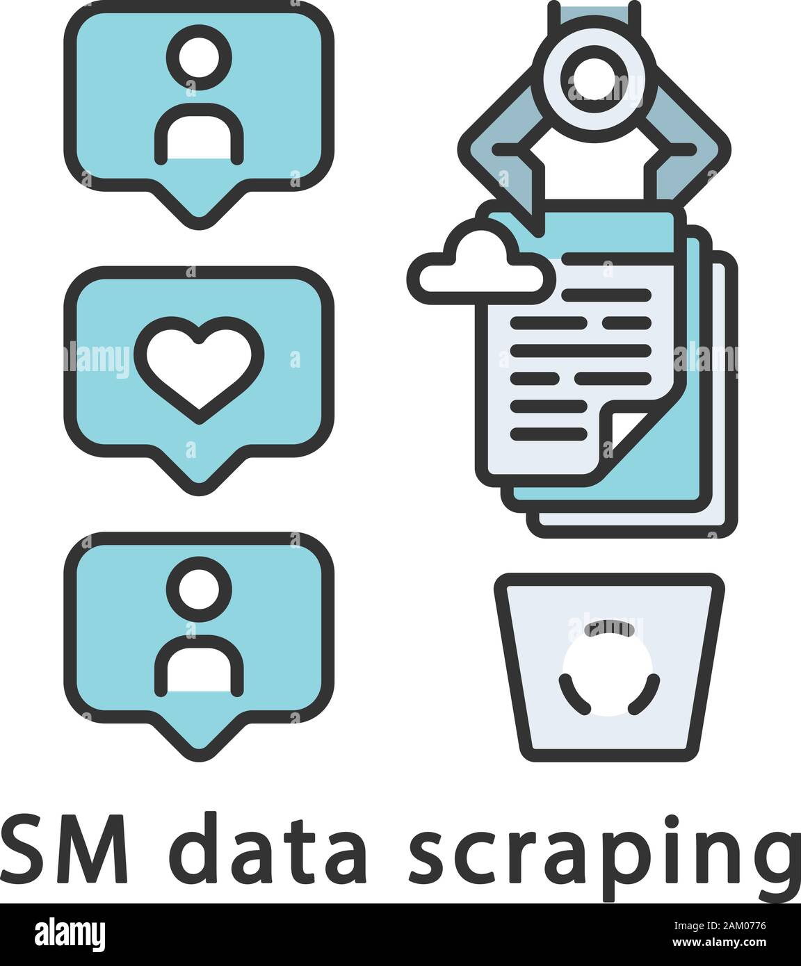SM data scraping color icon. RPA. ?hat history archiving. Cloud storage ... SM data scraping color icon. RPA. ?hat history archiving. Cloud storage ...