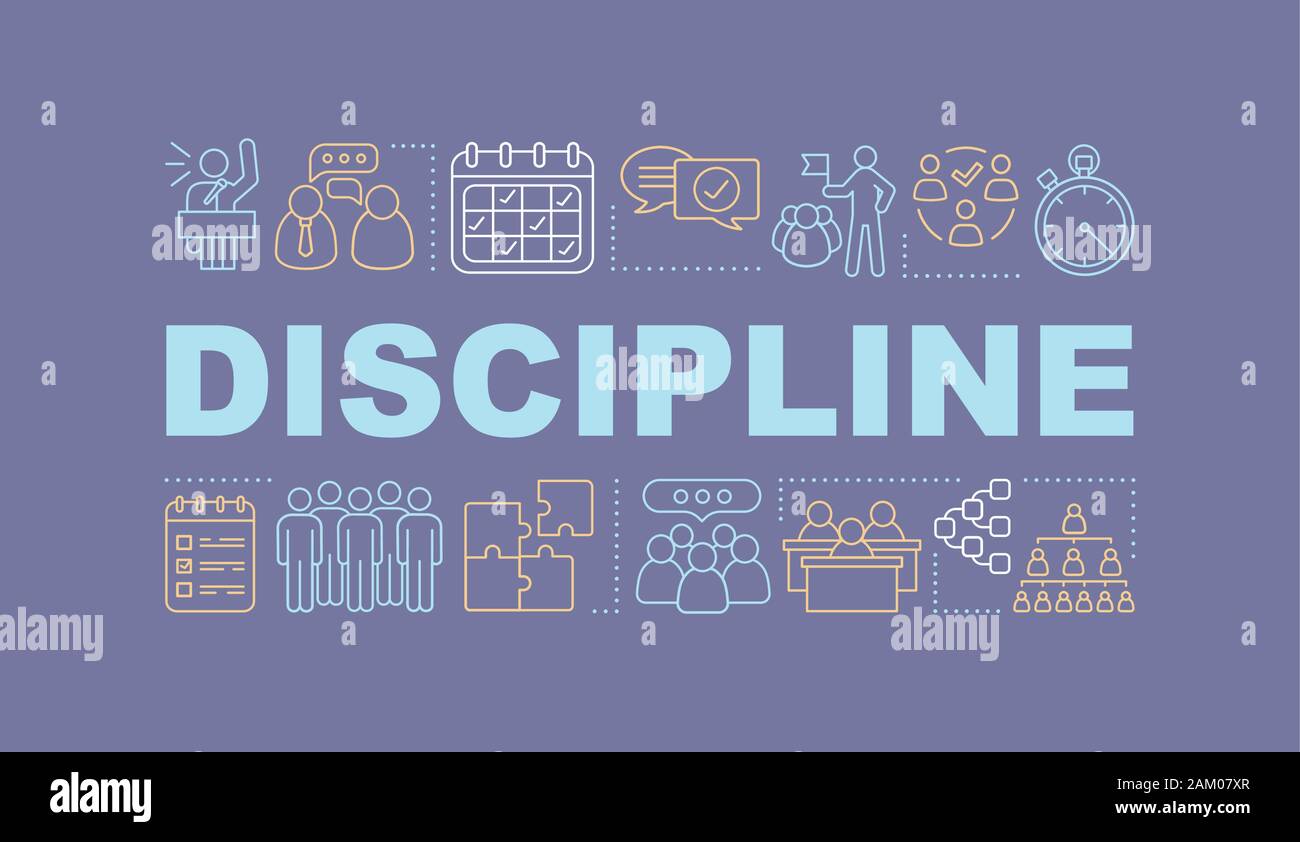 Discipline word concepts banner. HR management. Teamwork. Leadership ...