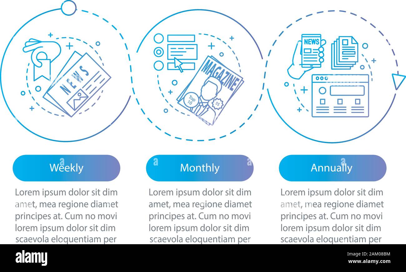 Newspaper, magazine subscription vector infographic template. Weekly ...