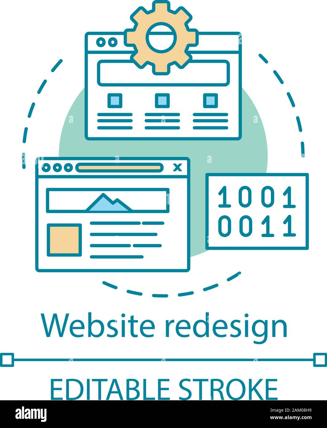 Website redesign concept icon. Web site optimization idea thin line ...