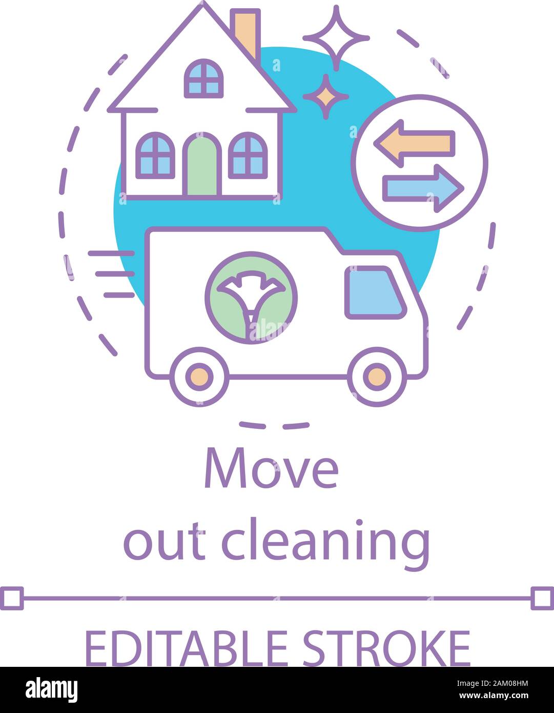 Move out cleaning concept icon. Cleaning servic idea thin line ...