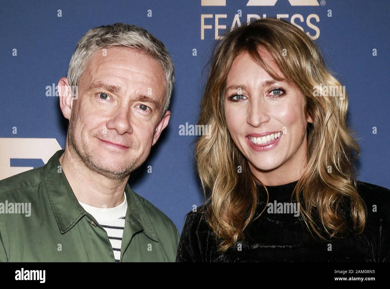 Pasadena, CA - January 09, 2020: (L-R) Martin Freeman and Daisy Haggard ...