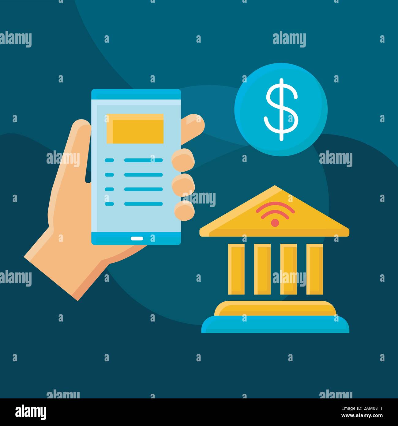 Online and internet banking flat concept vector icon. E-payment cartoon ...