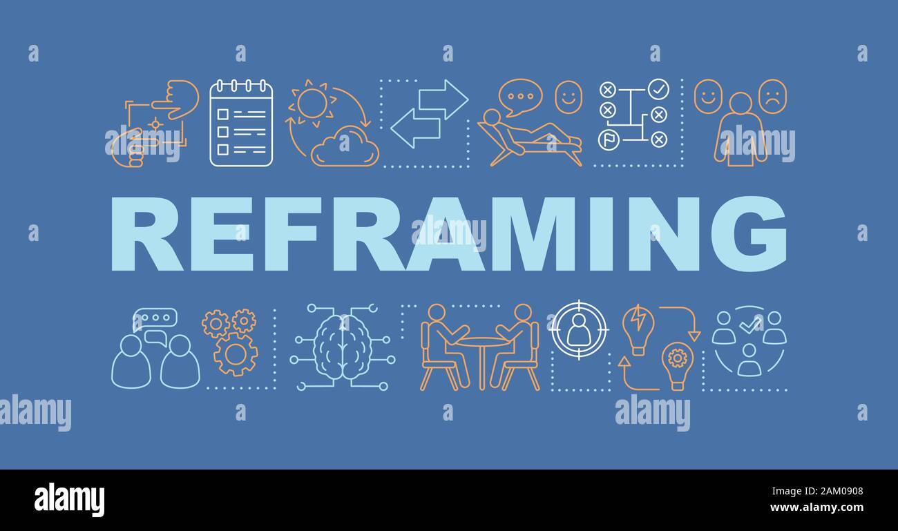 Reframing word concepts banner. Creative thinking. Ideas and ...