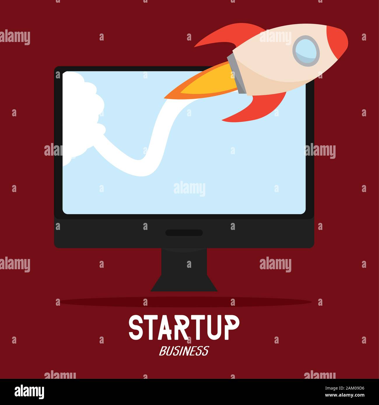Startup poster with a rocket - Vector illustration design Stock Vector ...
